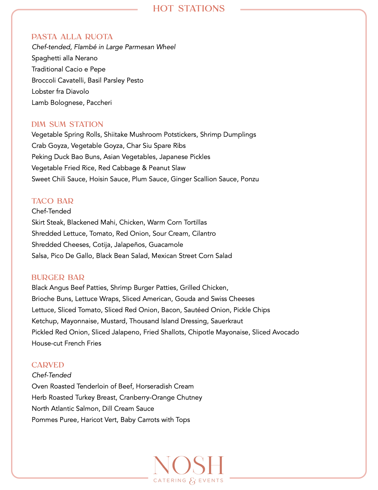 MENU - Nosh Catering and Events