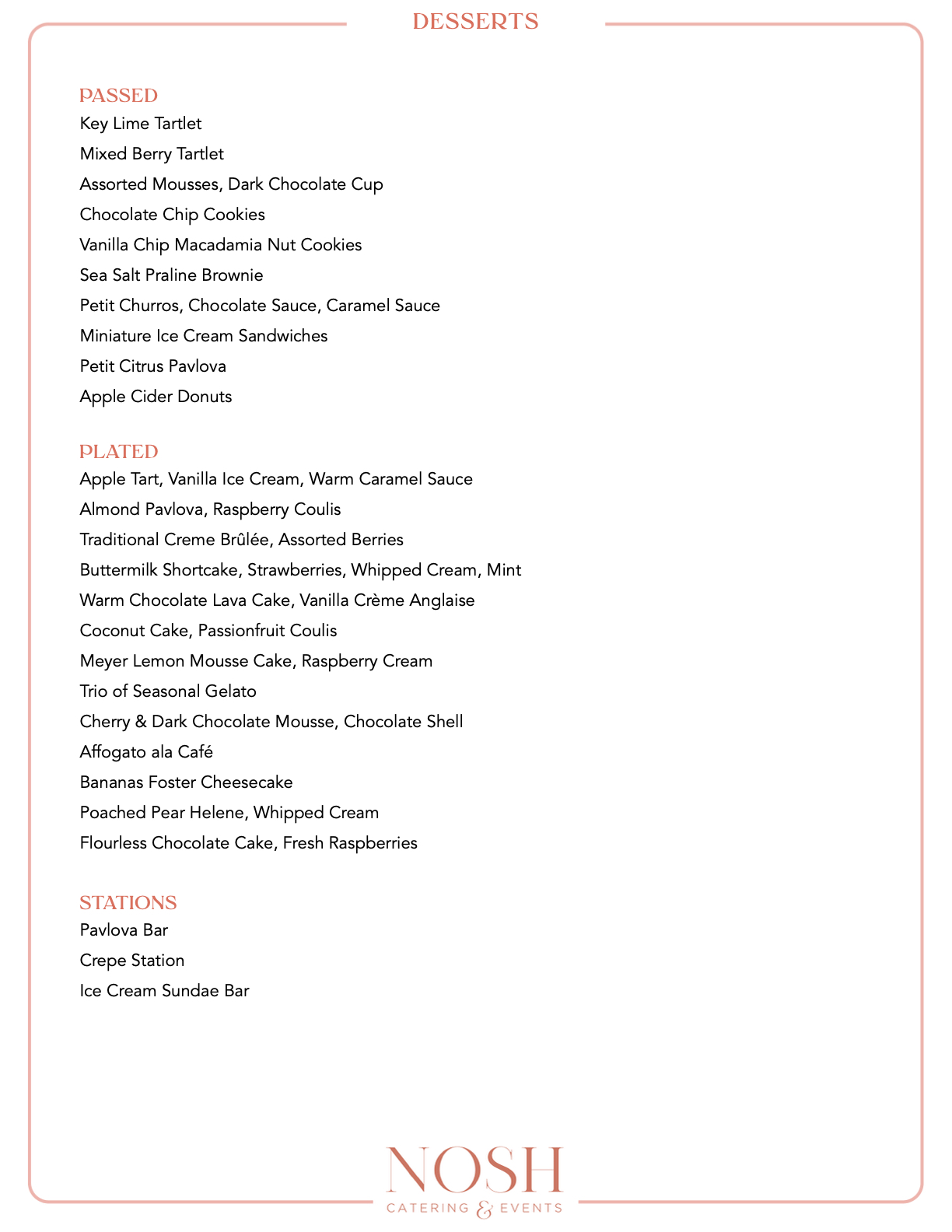 MENU - Nosh Catering and Events